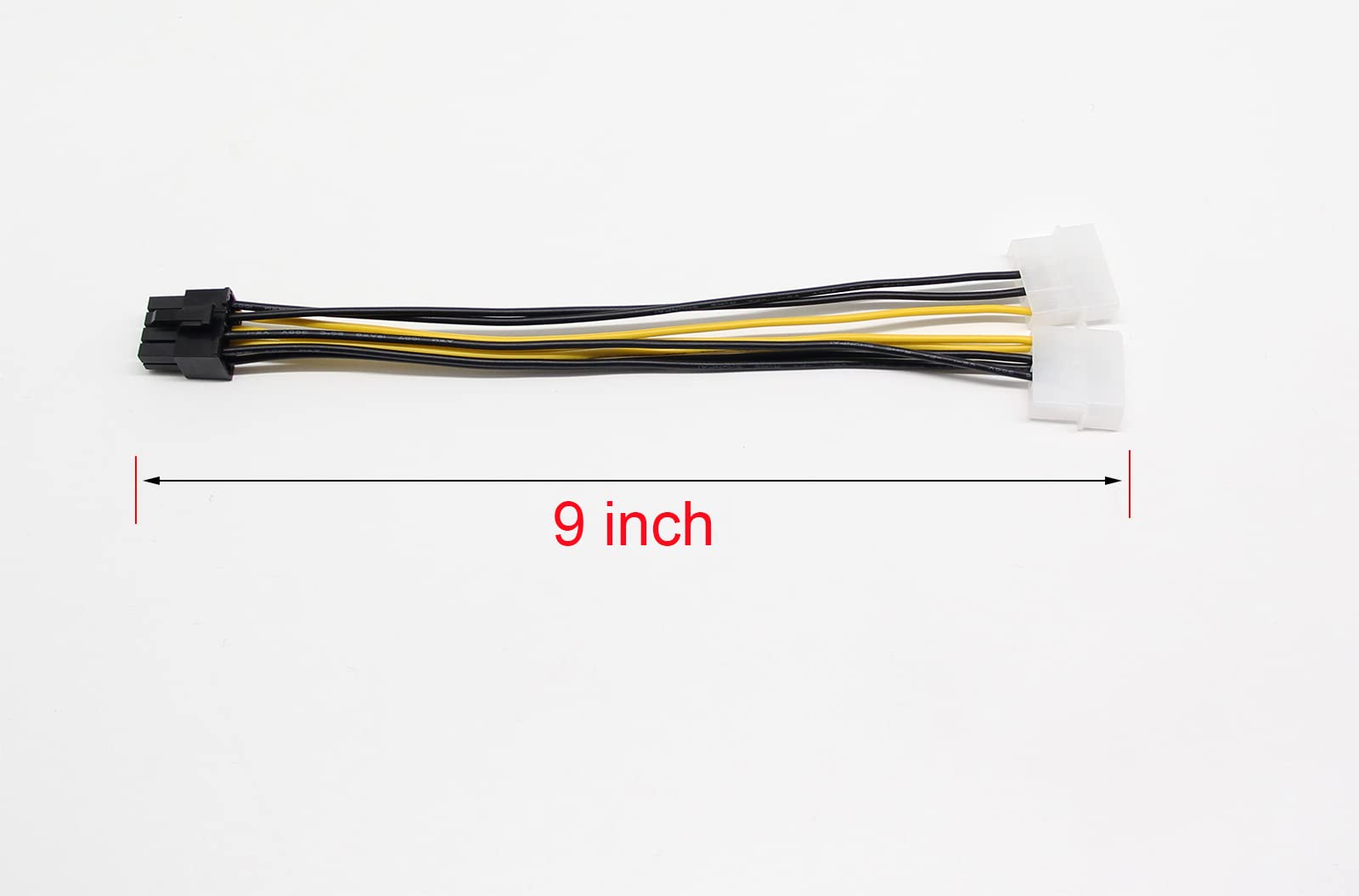 XIWU (4 Pack) 8 Pin PCIe to Dual 4 Pin Molex LP4 Power Cable Adapter (Video Graphics Card Power Cable)