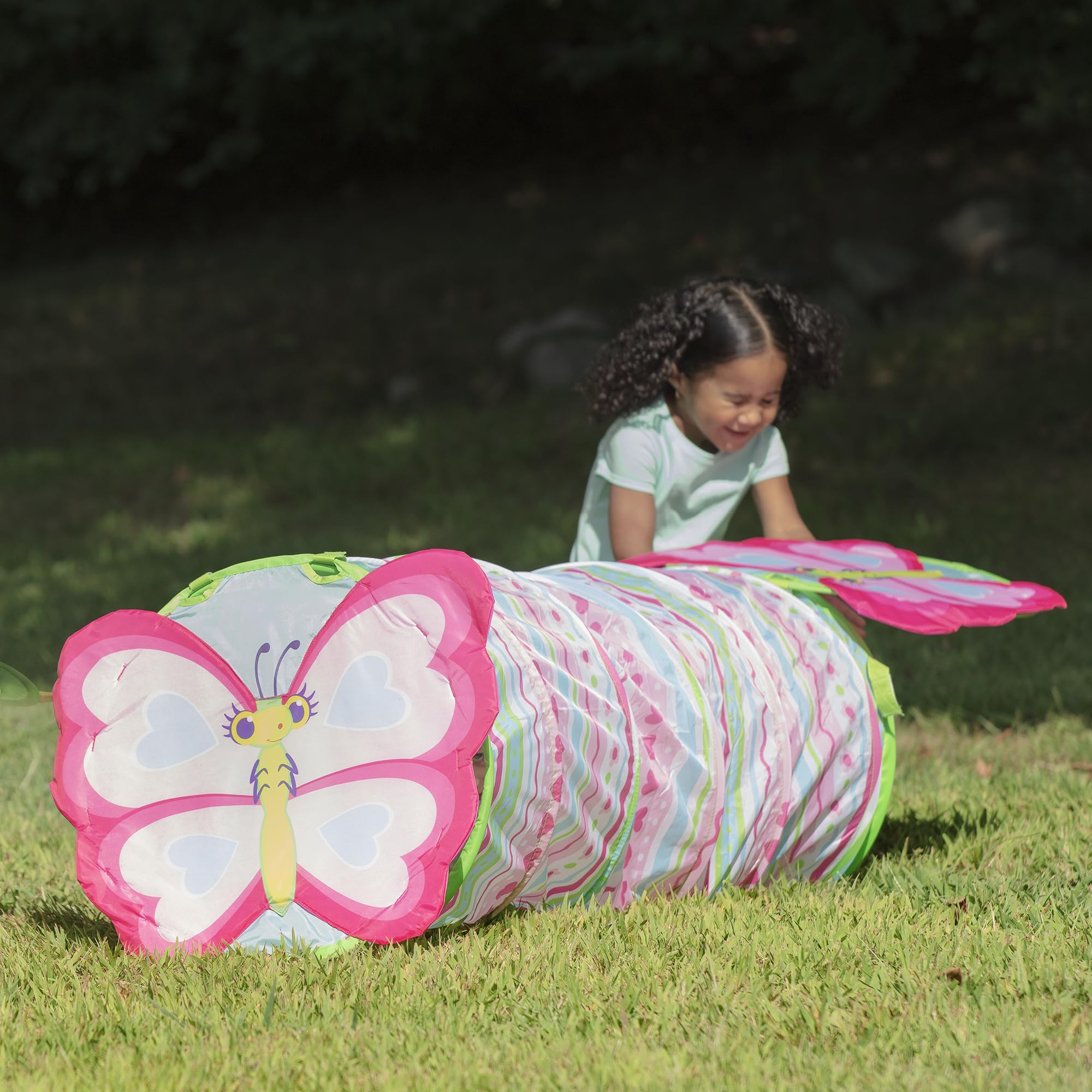 Melissa & Doug Sunny Patch Cutie Pie Butterfly Crawl-Through Tunnel (E-Commerce Packaging) - Indoor Outdoor Baby Tunnel Crawl Developmental Activity Toy