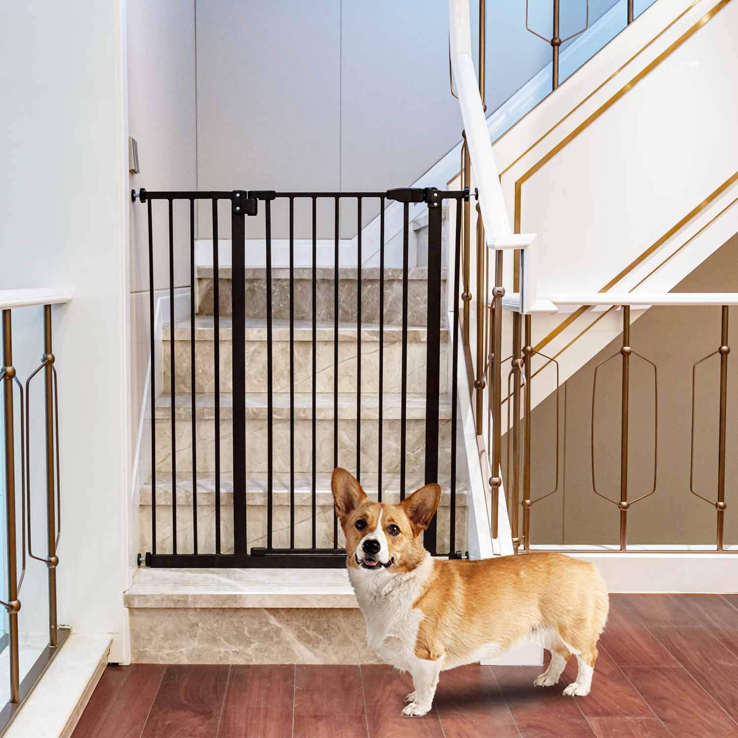 Kinfant 41" Extra Tall Baby Gate - 41 Inch Pet Gate Includes 6-Inch Extension Kit & Pressure Mount Kit, Auto Close Baby Gates for Toddler and Pet