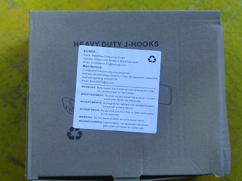 SELEWARE J Hooks for Power Rack, Heavy Duty Barbell J Cups for 2" x 2" Tube Squat Rack with 1" Hole, 1500lbs Capacity, Set of 2