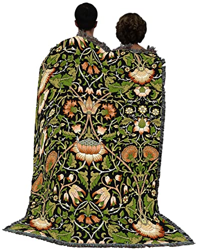 Pure Country Weavers William Morris Lodden Tole Blanket - Arts & Crafts - Gift Tapestry Throw Woven from Cotton - Made in The USA (72x54)