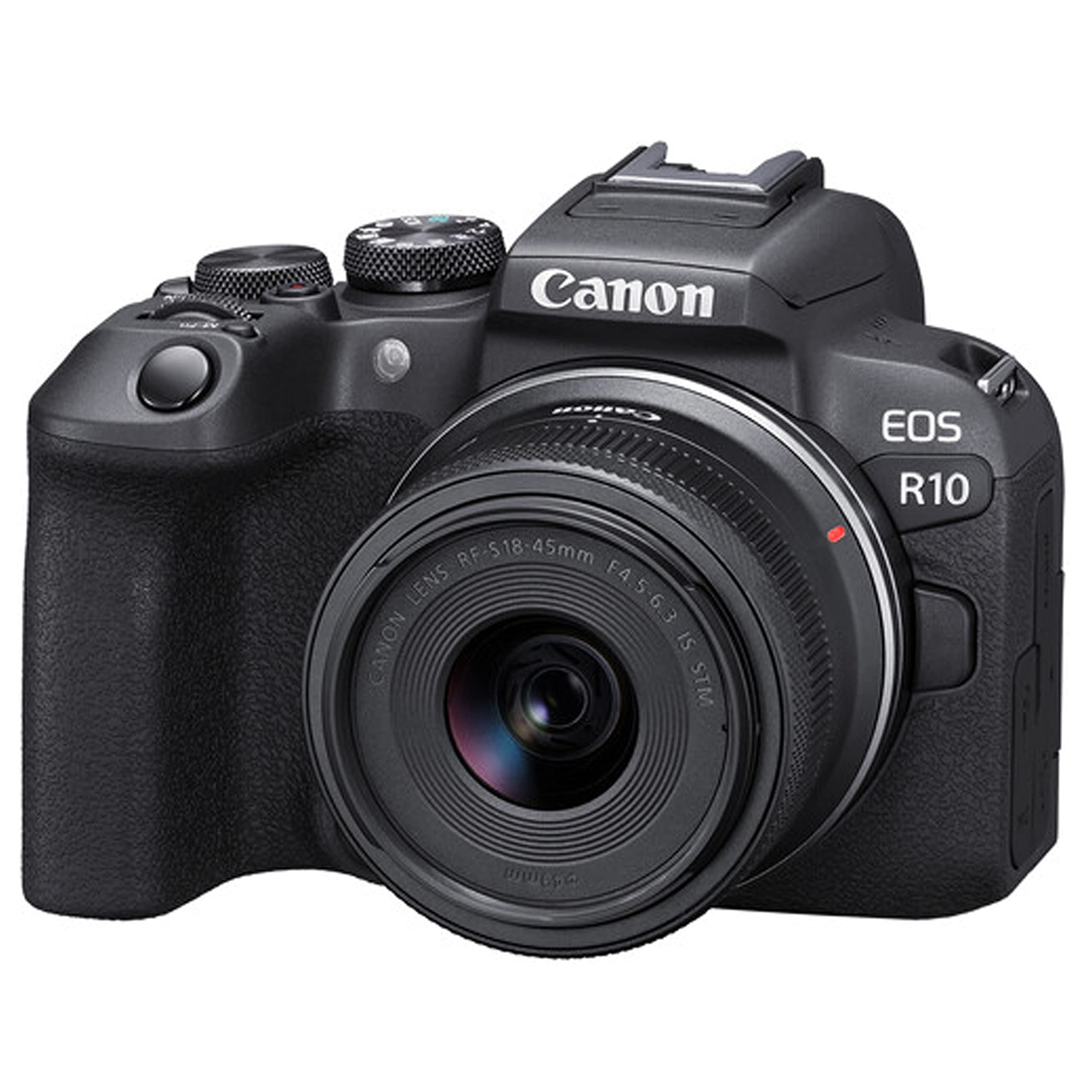 Canon EOS R10 Mirrorless Digital Camera with RF-S 18-45mm f/4.5-6.3 is STM Lens + 75-300mm F/4-5.6 III Lens + 50mm f/1.8 STM Lens + 128GB Memory + Case + Tripod + Filters (43pc Bundle)