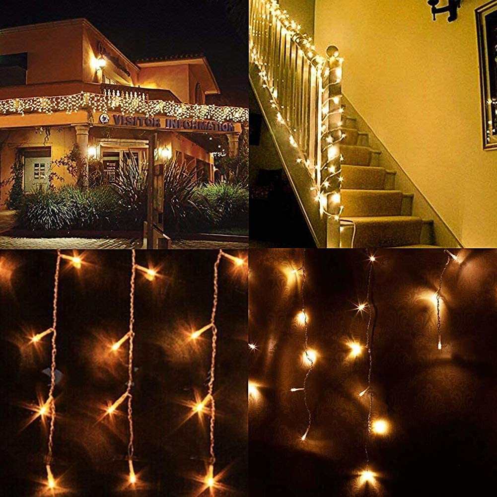 Qedertek Solar String Lights, 72ft 200 LED Fairy Lights, 8 Modes Ambiance Lighting for Outdoor, Patio, Lawn, Landscape, Garden, Home, Wedding (4 Pack, Cool White)