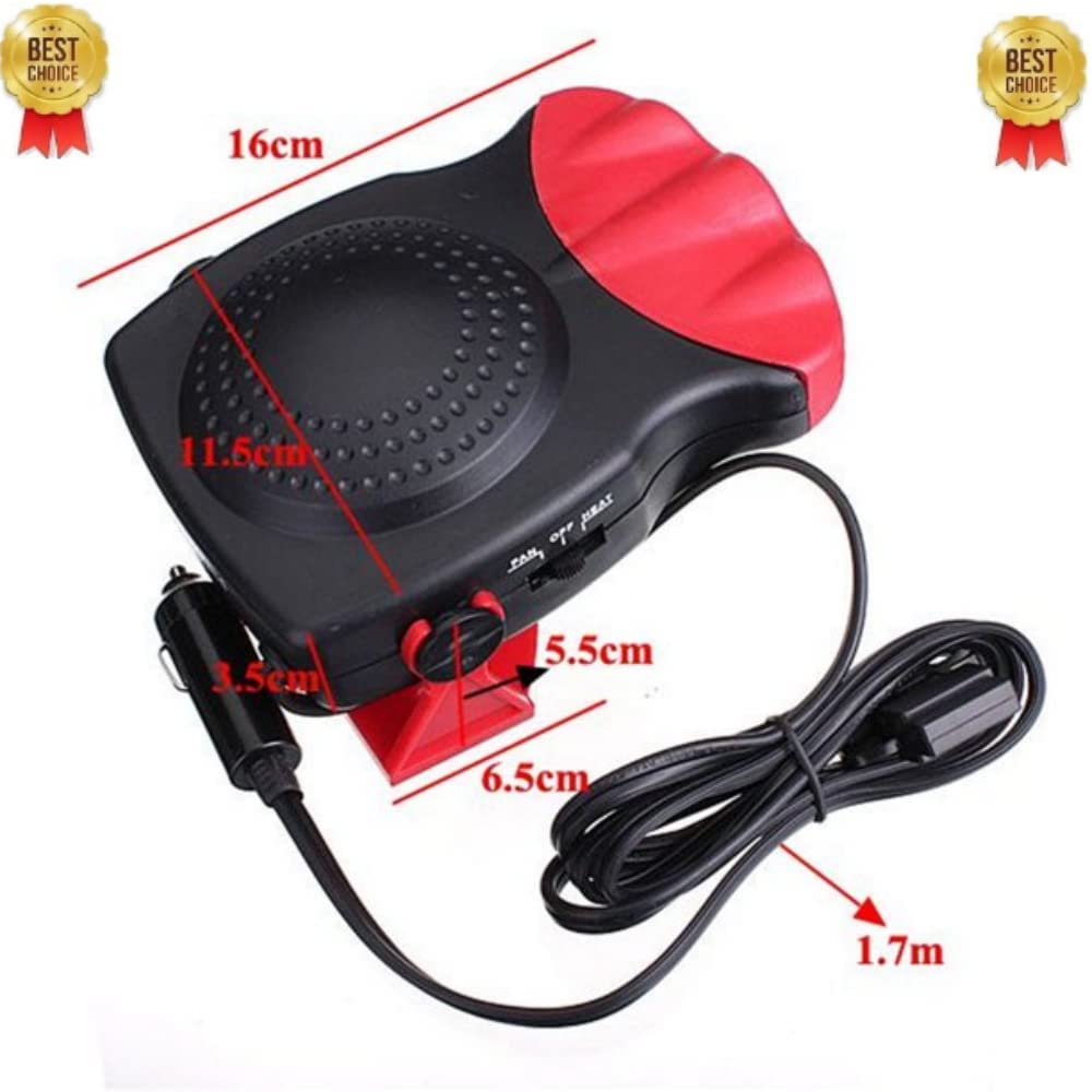 Car Heater - 2 in 1 Portable Car Heater De-icer, 12V Car Heater That Plugs Into Cigarette Lighter, Ceramic PTC Fast Heating 360° Rotatable Car Heate