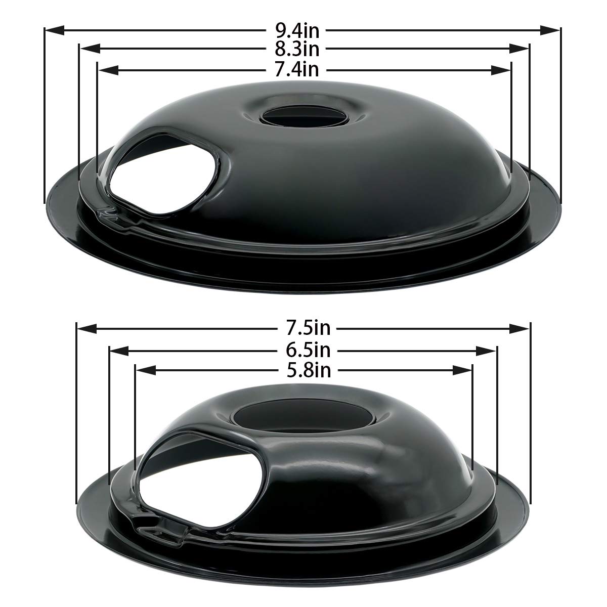 W10288051 Range Cooktop Porcelain Drip Pans and MP22YA Electric Range Burner Element Unit Set by SupHomie - Compatible with Whirlpool Amana Electric Range Stove