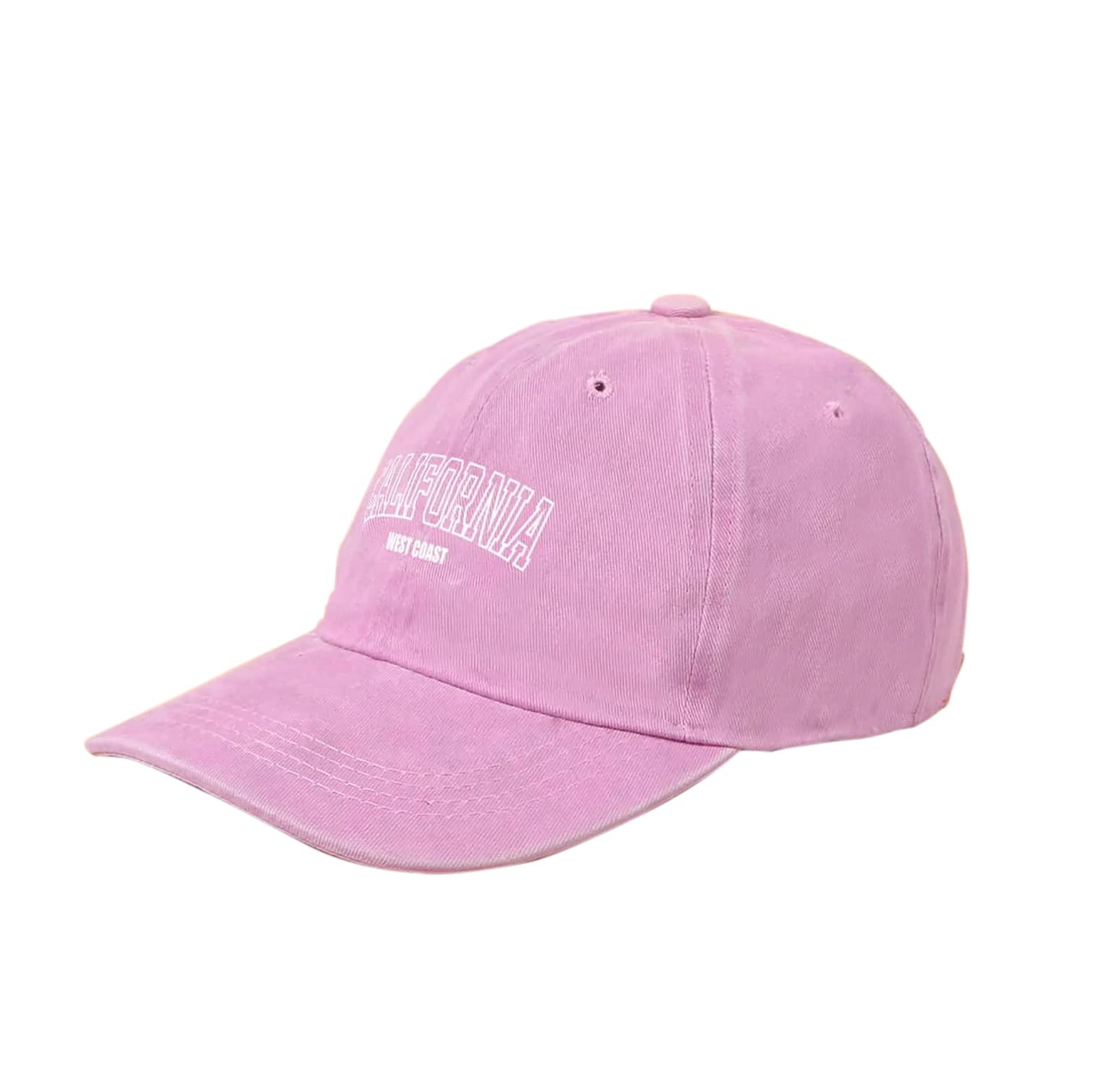 Cioatin California Letter Graphic Cotton Washed Baseball Caps Men and Women Low Profile Dad Hat Adjustable Buckle Closure (One Size US Women, Pink)