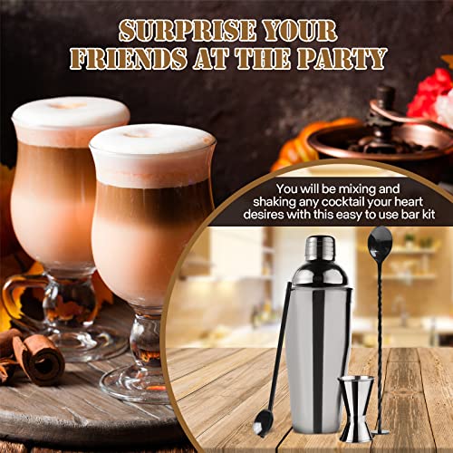 Purism Cocktail Shaker,4-Piece Stainless Steel Bartender Kit Essential Cocktail Bar Tool Set,25 oz Martini Shaker with a Built in Strainer lid &Manual of Recipe, Bar Set for Home Drink Mixing(Black)