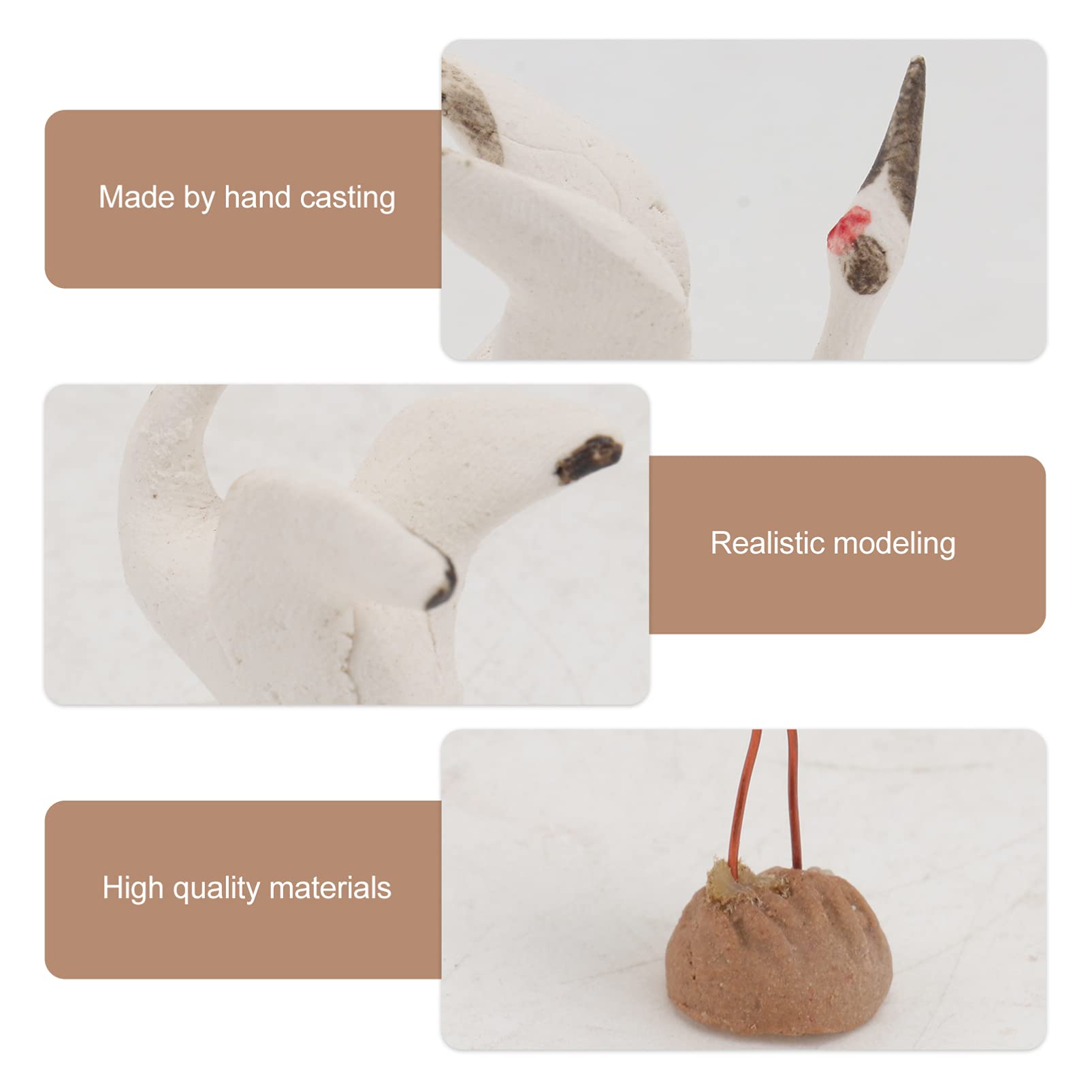 YARNOW 3pcs Miniature White Crane Statue Ceramics Chinese Bird Figurines Ornament for Fish Tank Bonsai Landscape Fairy Garden Decoration