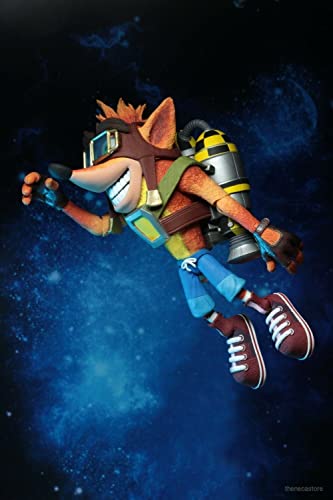 NECA - Crash Bandicoot 7" Scale Action Figure ? Deluxe Crash with Jetpack