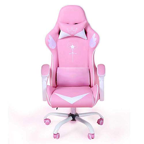 Game Chair Can-Go-to-Computer-Chair Cafe Pink Comfortable Girl Fashion Cute Home Internet