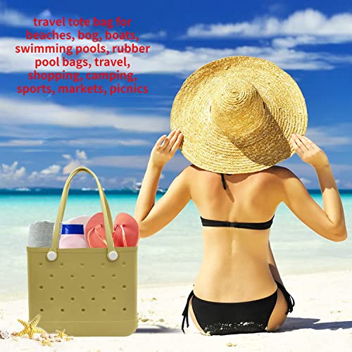 YNGCHNG Rubber Beach Bag With Swim Wet Bag,Waterproof Sandproof Washable Durable Open Tote Bag Travel Bag for Beach Outdoor (Black Leopard, Large)