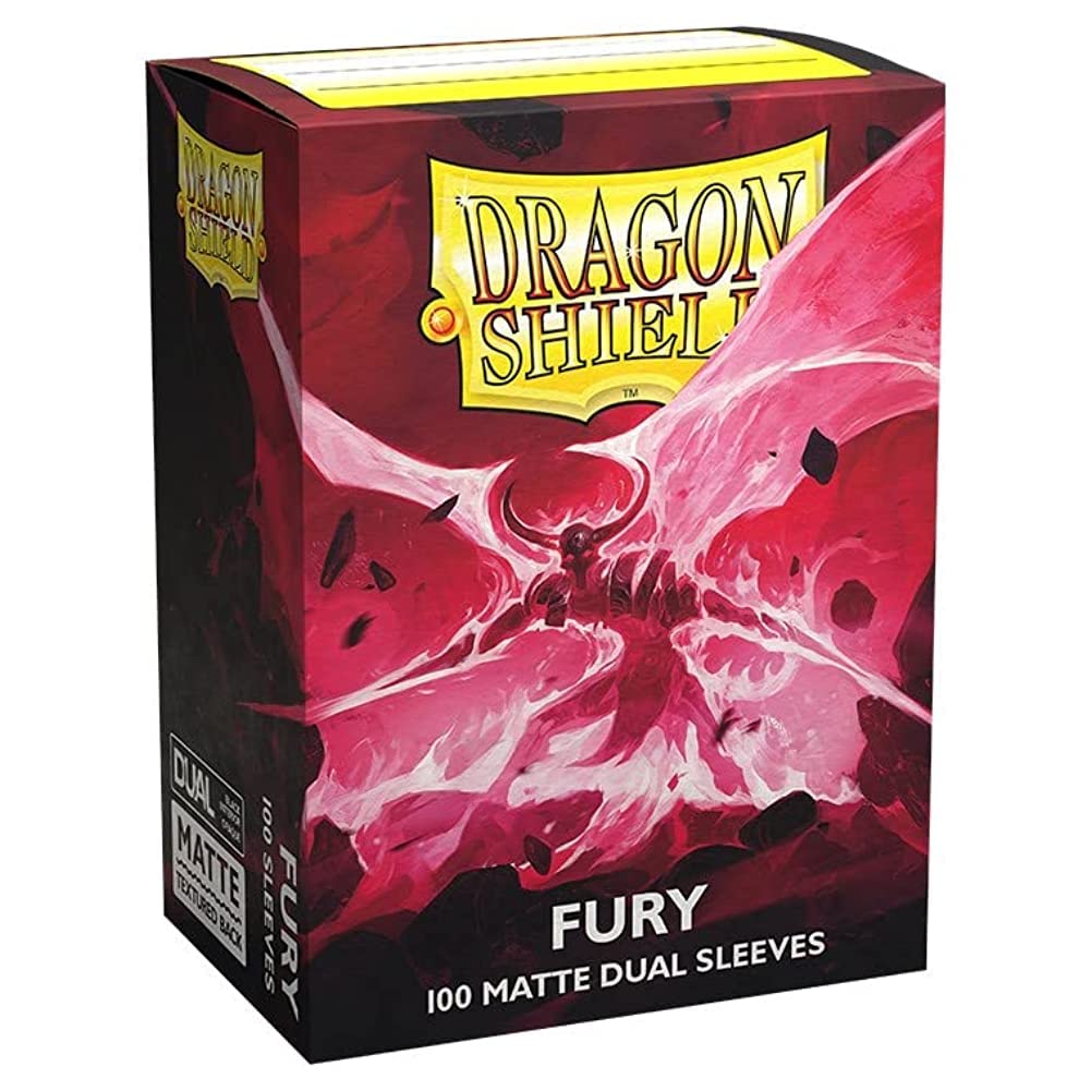 Card Game Dragon Shield Dual Matte Fury Standard Size 100 ct Card Sleeves Individual Pack