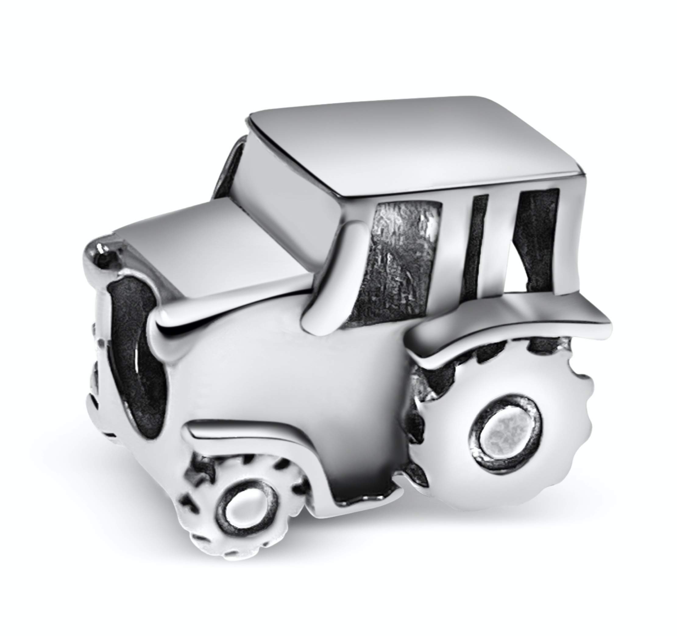 Bolenvi Farm Tractor wboy Farmer 925 erling Silver Pendant Charm Bead For Pandora & Similar Charm Bracelets or Necklaces
