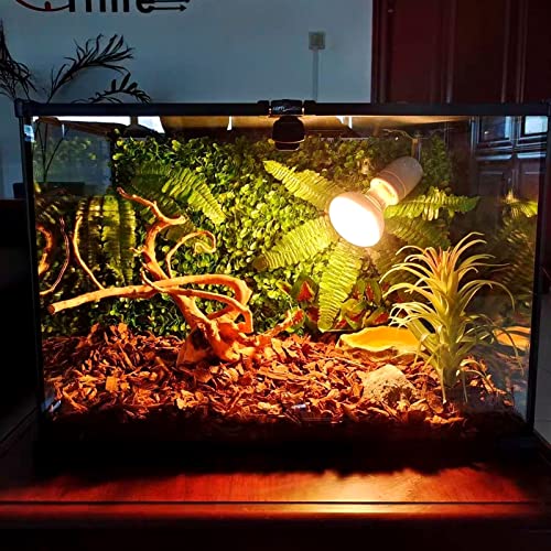 Flylin Reptile Ceramic Heat Lamp Holder, 300W Reptile Lamp Socket 360° Rating Heat Light Holder Kit E27 Socket for Lizard Turtle Snake Aquarium (no Bulb Included, White)