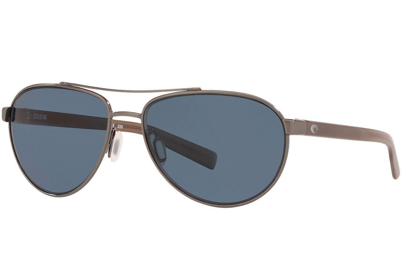 Costa Del Mar Mens Fernandina Aviator Sunglasses, Shiny Gold/Copper Silver Mirrored Polarized-580P, 57 mm