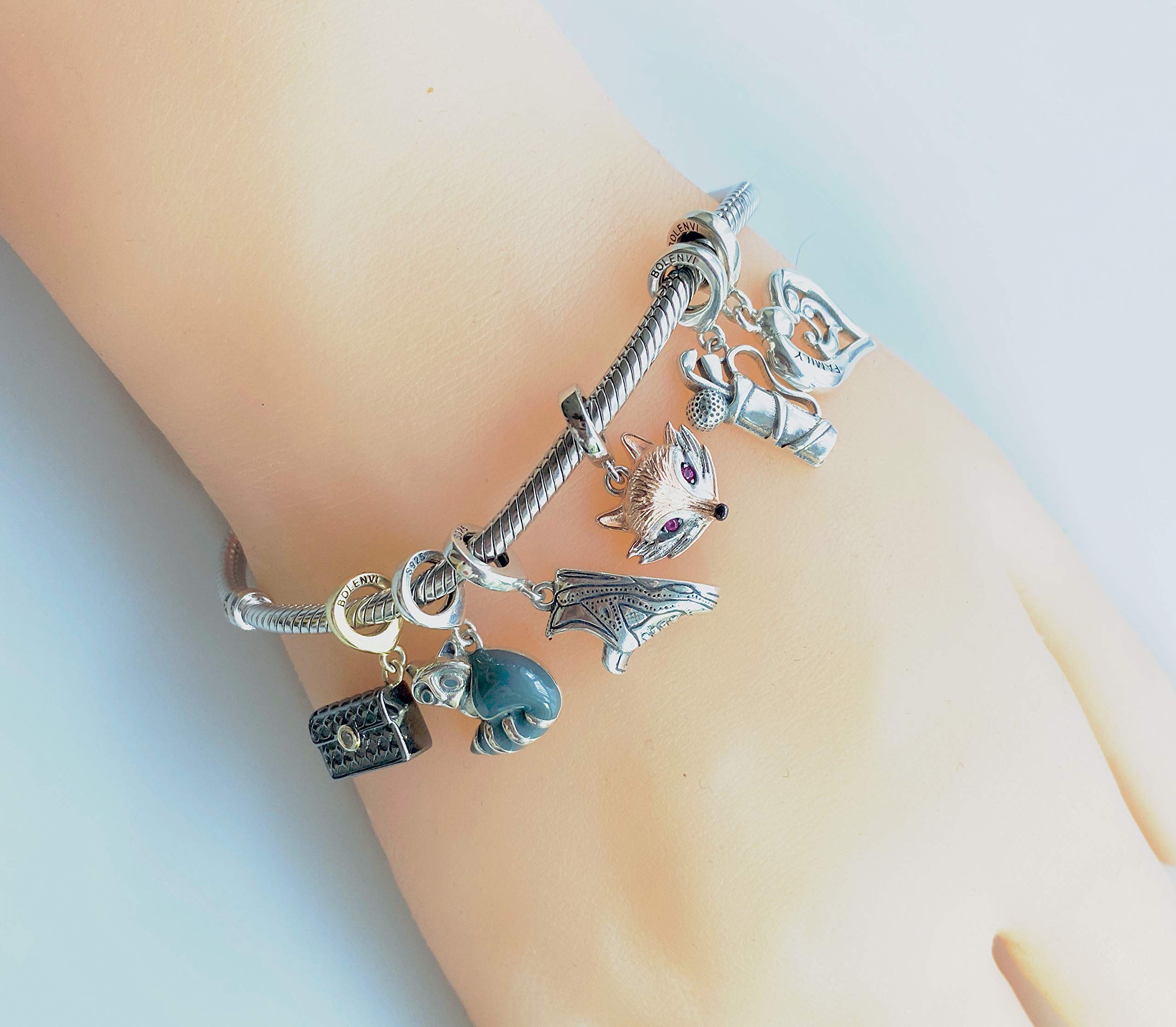 Bolenvi Runner Marathon Sneaker llector 925 erling Silver Pendant Charm Bead For Pandora & Similar Charm Bracelets or Necklaces