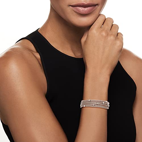 Ross-Simons Italian Sterling Silver Multi-Strand Mesh Bracelet. 7 inches