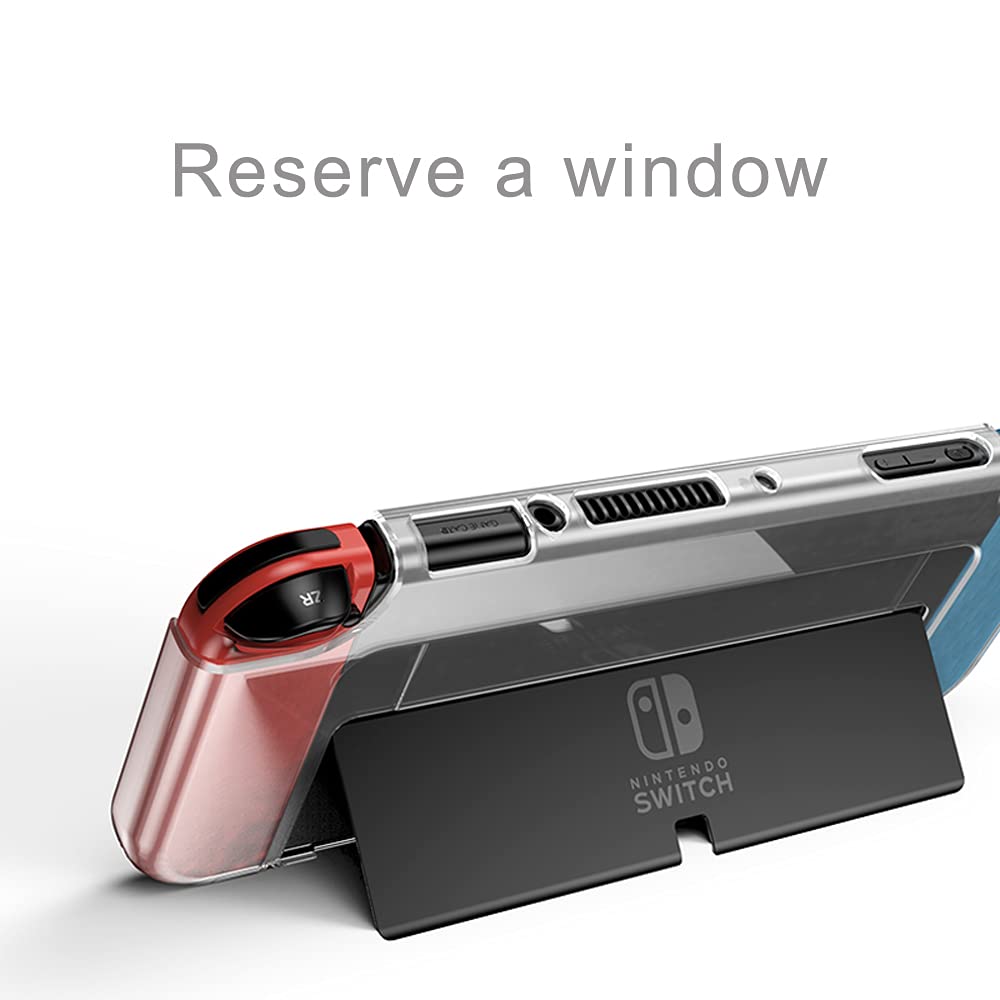 Clear Case Compatible with Nintendo Switch OLED Model, hard pc Case Compatible with Joy con OLED and Hard PC Cover for OLED Console,Protective Shell Accessories Protector Anti-Shock &Anti-Fall (clear)