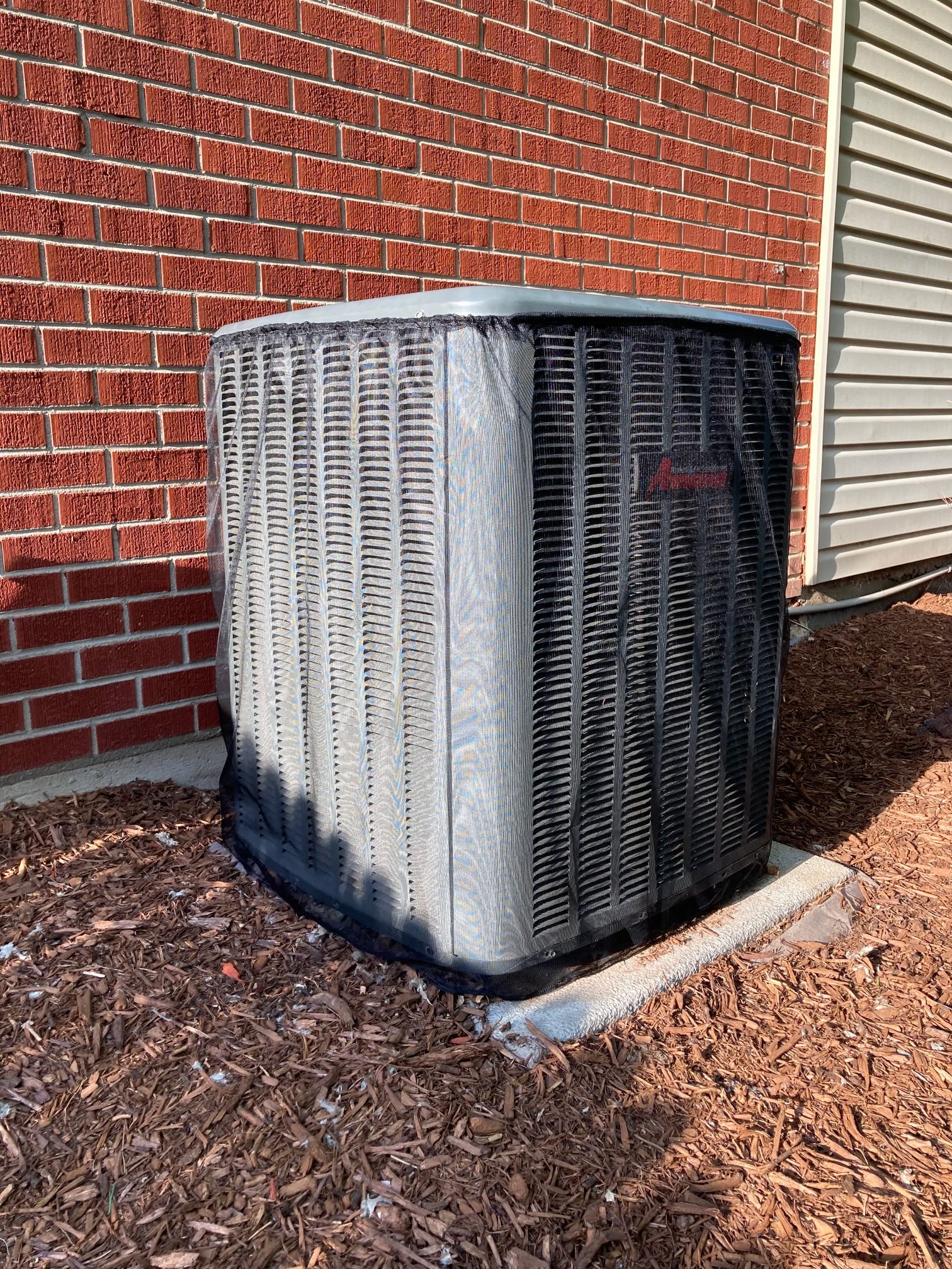 MESH Air Conditioner Cover: CUSTOM AC Cover designed to PROTECT coils from clogging - leaves, grass, cottonwood, dust and debris