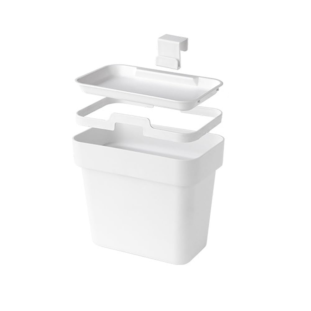 kaileyouxiangongsi 0.8 Gallon Hanging Small Trash Can with Lid for Cupboard/Bathroom/Bedroom/Office/Camping,Grey