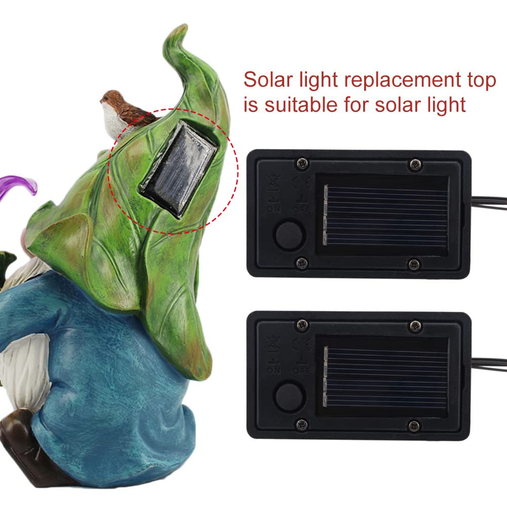 Yuhoo Solar Lantern Top Battery Box, Solar Light Replacement Top, Solar Lantern Panel Accessories Lid Lights Bulb Replacement Part for Garden Lawn Patio Yard (Black), free size