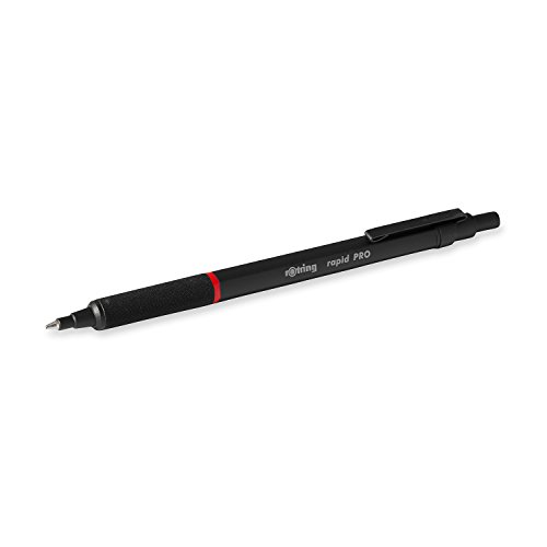 Rotring Rapid Pro Retractable Ballpoint Technical Drawing Pen, Black Barrel, Medium Point, Blue Ink(1904292)