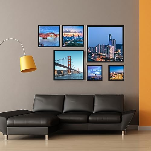 OMISHE 12x12 Picture Frame Black for Wall Hanging, 12 x 12 Frame Wall Mounting Horizontally or Vertically, 12 by 12 Wall Gallery Photo Frame, Black