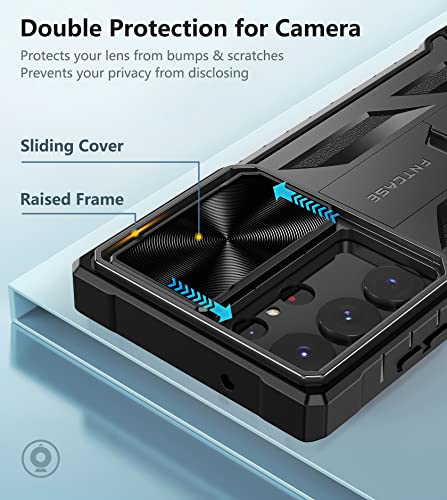 FNTCASE for Samsung Galaxy S23-Ultra Case: S22 Ultra Military Grade Shockproof Protection Mobile Case with Kickstand & Matte Textured Rugged TPU Shell | Drop Proof Protective Phone Cover