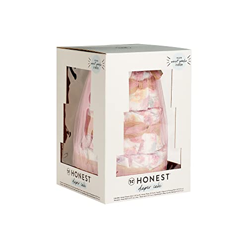 The Honest Company Diaper Cake | Clean Conscious Diapers, Baby Personal Care, Plant-Based Wipes | Rose Blossom | Regular, Size 1 (8-14 lbs), 35 Count