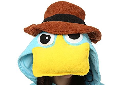 Wishliker Unisex Adult Onesie Platypus Costume Halloween Cosplay Animal Pyjamas SkyBlue