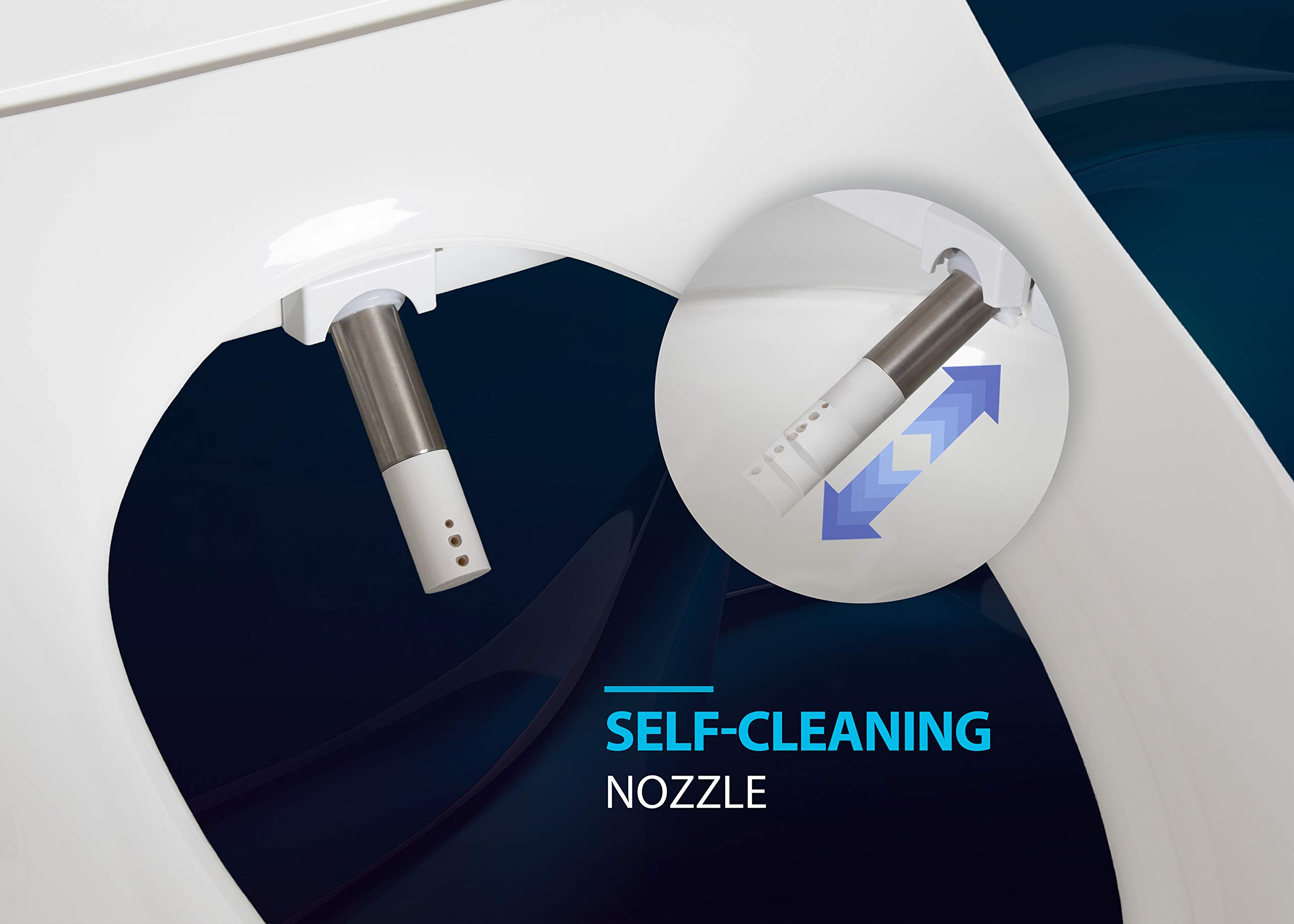 Hulife Electric Bidet Seat for Elongated Toilet with Unlimited Heated Water, Heated Seat, Warm Air Dryer, Touch Control Panel