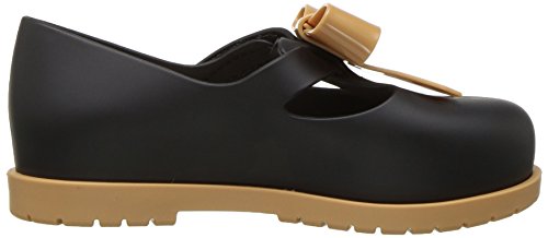 Mini Melissa Kids' Mini Classic Baby Ii Mary Jane Flat,Black/Beige,8 Regular US Toddler