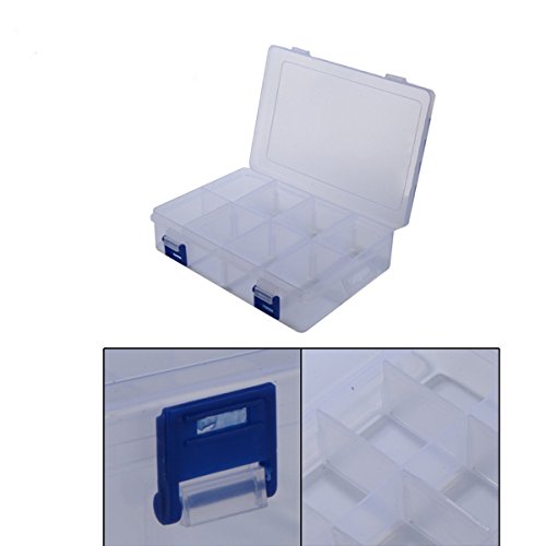 YXQ 8 Grids Clear Plastic Little Things Container Jewelry Box Organizer Case Electronic Component Storage