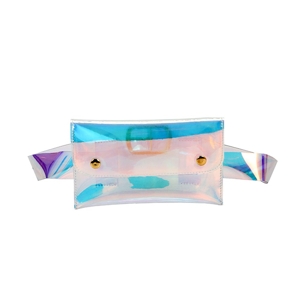 LUOEM Waist Bags Shiny PU Leather Hologram Shoulder Bag Cross-body Chest Bag for Women