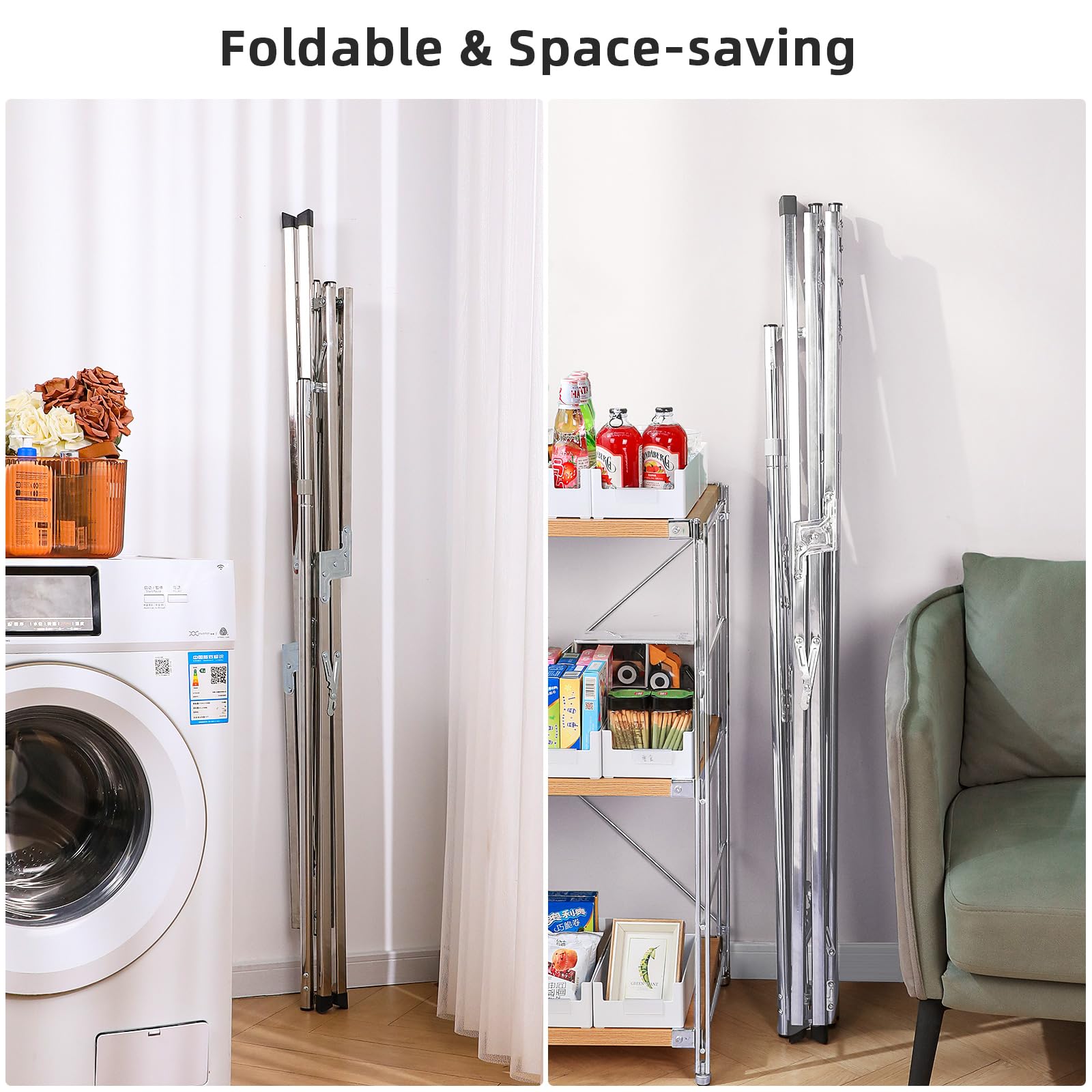 funest Clothes Drying Rack, 79 Inches Adjustable & Foldable Laundry Drying Rack, Heavy Duty Stainless Steel Drying Rack Clothing with 20 Hooks, 12 Clips, Suitable for Indoor, Outdoor and Balcony