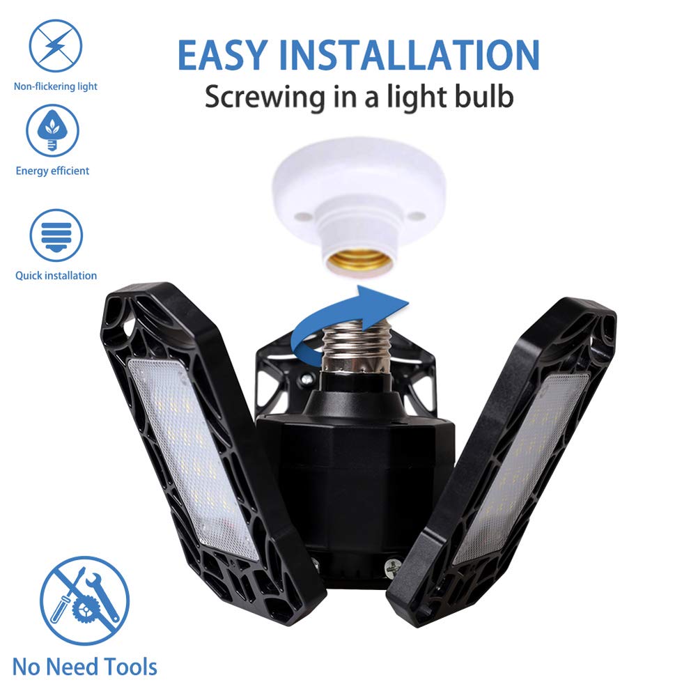 CKEGUO 40W LED Mining Light LED Garage Lights,Multi-Facet Illuminated Waterproof Garage Light High-Brightness,Ceiling Light, Day Light,Shop Lighting Lights for Garage Warehouse Workshop