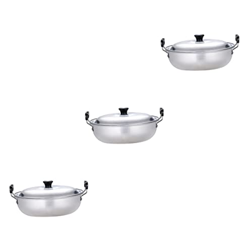 GANAZONO Instant Noodle Pots Cooking Pot Mini Pan Mini Saucepan 3pcs Small Aluminum Pan Ramen Pot Soup Pot Plastic Mini Korean Noodle Pot Korean Ramen Pot Biryani Cooking Pot