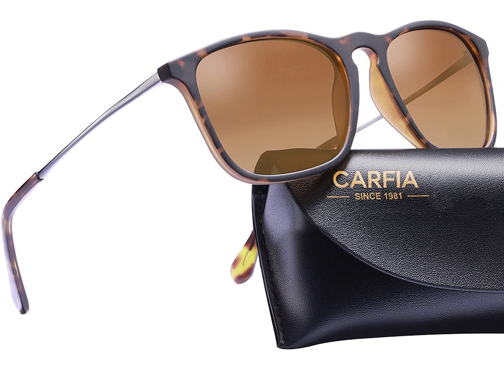 CARFIA Classic Square Polarized Sunglasses for Men UV Protection Driving Fishing Golf Outdoors Sun Glasses