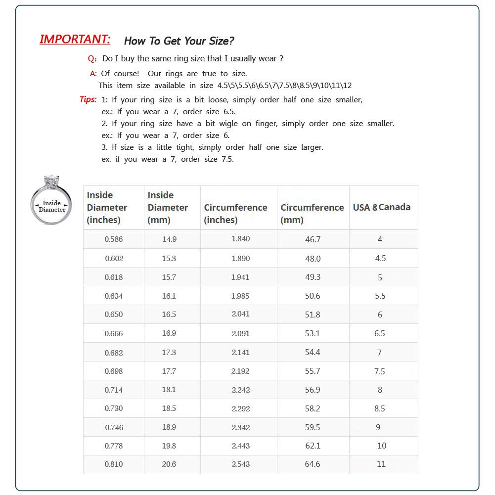 Bo.Dream 3ct Cushion Cut Cubic Zirconia CZ Engagement Rings Women Platinum Plated Sterling Silver (7)