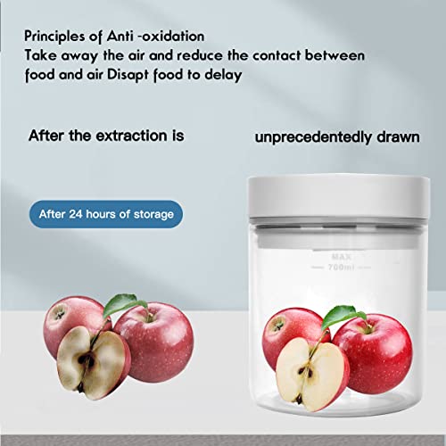 SNADER 0.7L Automatic Vacuum Canister for Coffee & Food Storage ,Electric Smart Coffee Storage Containers with Magnetic Charging & CO2-Release Valve, Glass Food Storage Containers with Lids