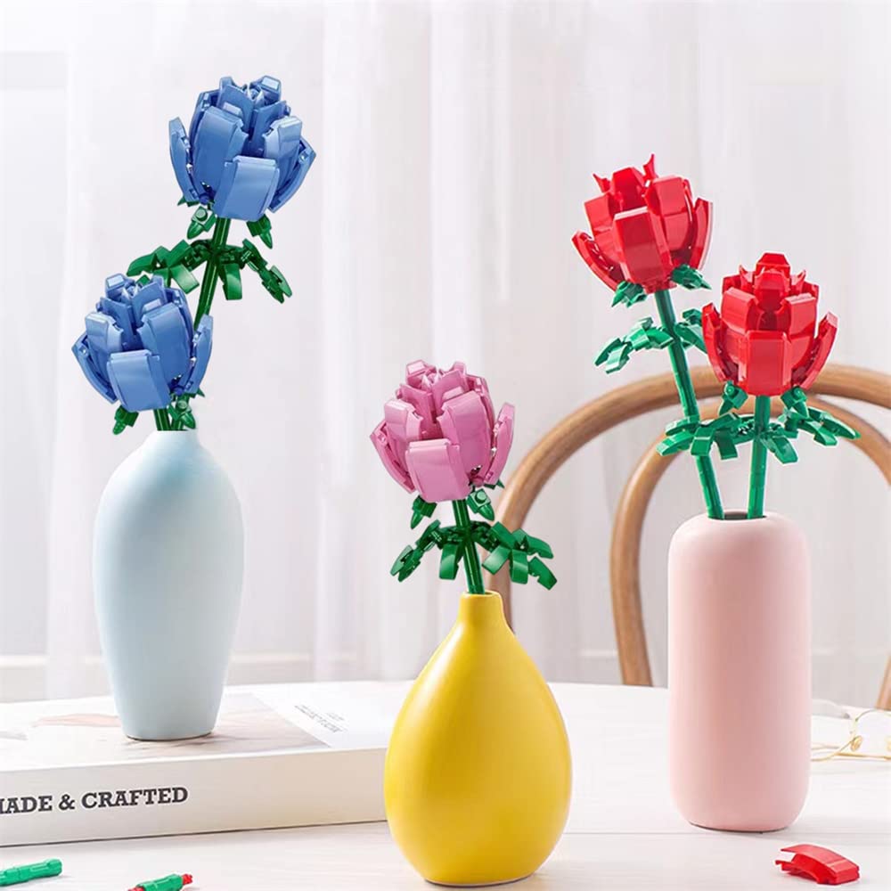 Crabegg Roses Building Sets for Kids | Patented Design | 3D Puzzles Flowers Bouquet for Adults