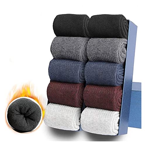 CCBUY Men's Cotton Socks Business Plus Fleece Socks Medium Length Warm Cotton Autumn and Winter Thick