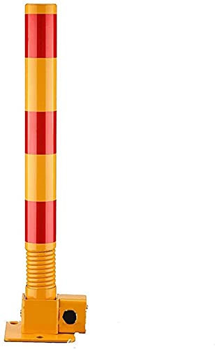 Folding Car Parking Space Lock,with Spring Parking Barrier Post Fold Down Post Barrier Steel Security Posts with Padlock(Yellow 600x70mm)
