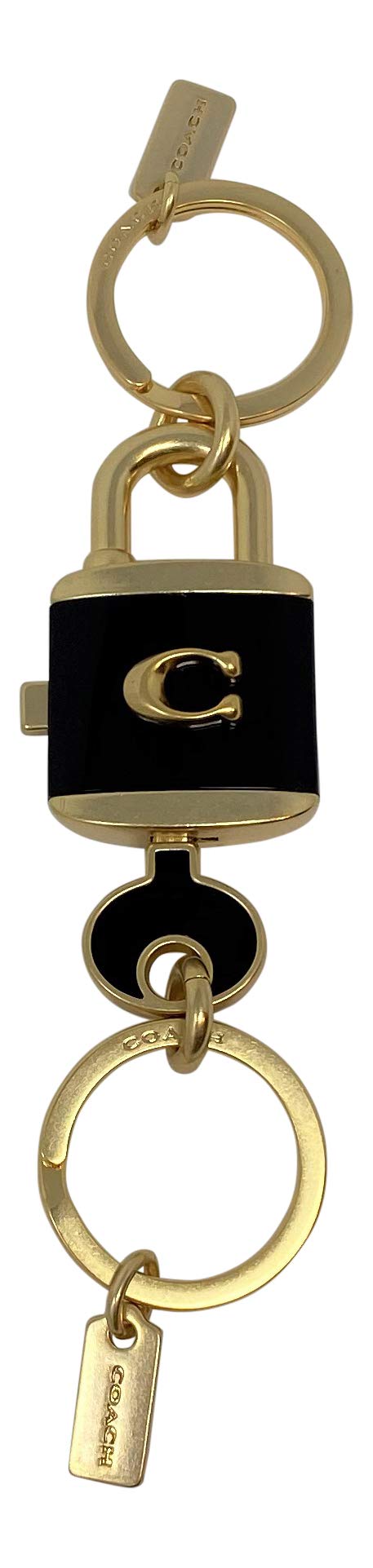 Coach WOMENS LOCK AND KEY BAG CHARM KEY RING C1679 IM/BLACK