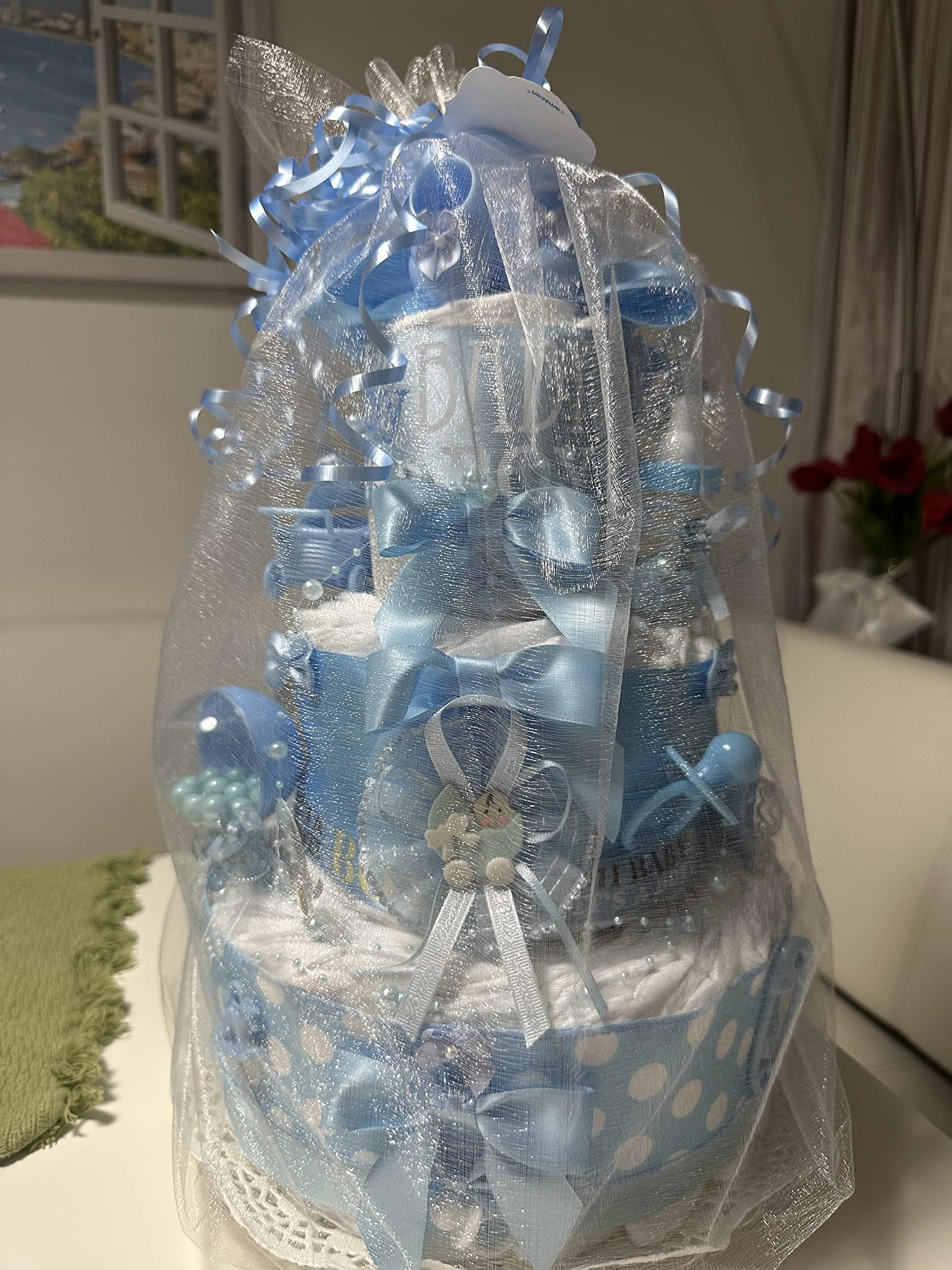 Diaper Cake for Baby BOY w/Candy