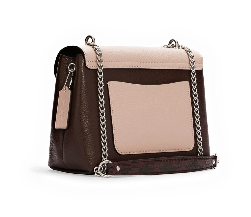 Coach Womens Tammie Shoulder Bag In Leather (SV/Cranberry Multi)