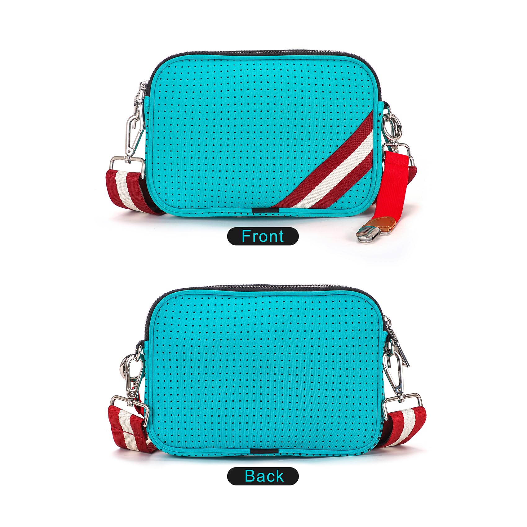 BOS Home Crossbody Bags for Women, Neoprene Crossbody Bag with Adjustable Detachable Strap (Green)