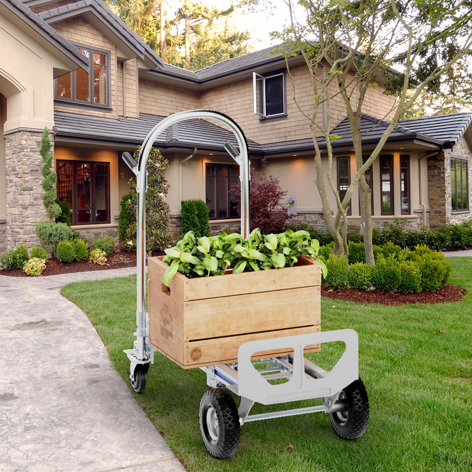 Convertible Hand Truck Dolly Cart, 2-in-1 Hand Truck with 1000 Lbs Capacity, Durable Solid Wheels - Folding Design for Easy Storage, Ergonomic for Moving Appliances, Boxes, Ideal for Heavy Outdoor Use