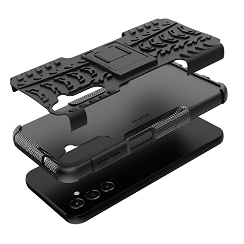 Folice for Galaxy A14 5G Case, [Heavy Duty][Shockproof] Soft Rubber Hard PC Tough Dual Layer Protective Case with Kickstand for Samsung Galaxy A14 5G (Black)