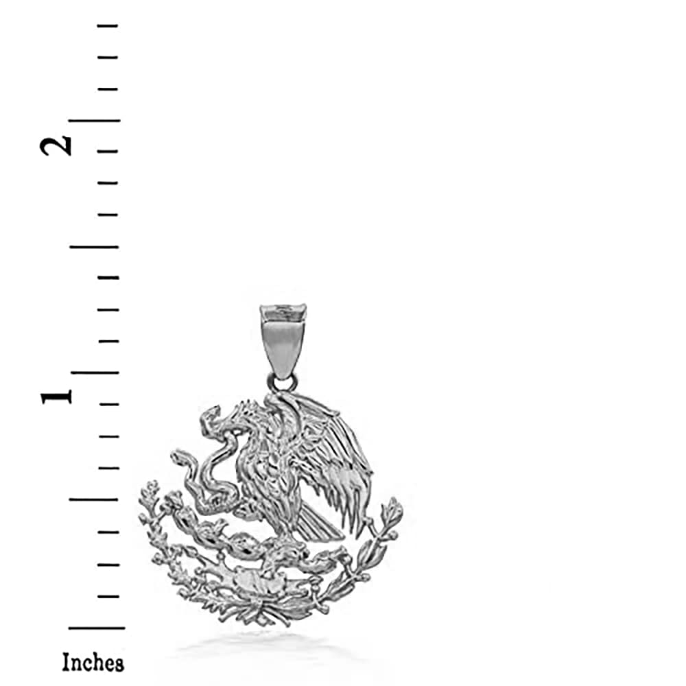 Claddagh Gold Certified 925 Sterling Silver Mexico Mexican Coat of Arms Eagle Charm Pendant